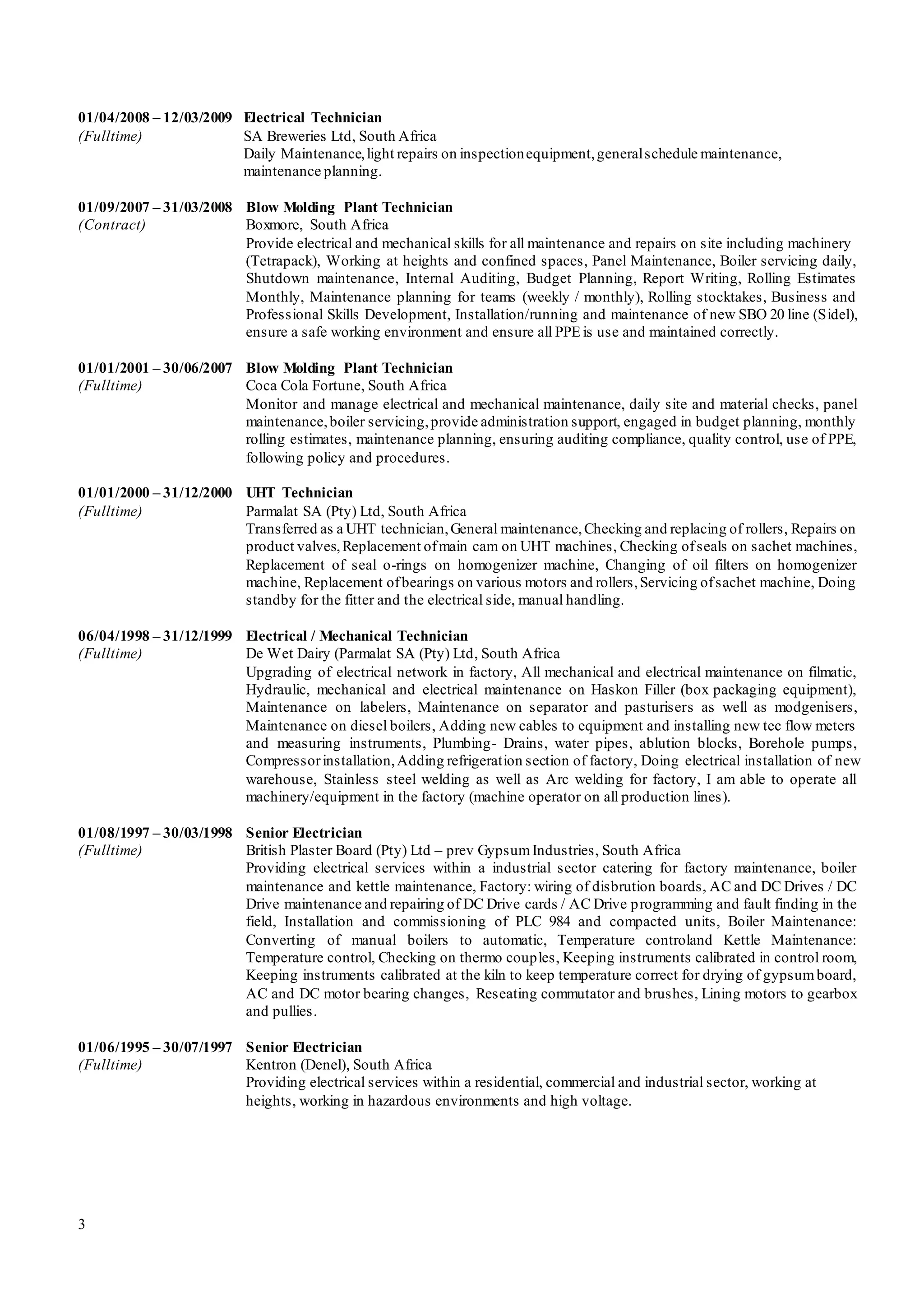 Daniel Snyman Resume | PDF