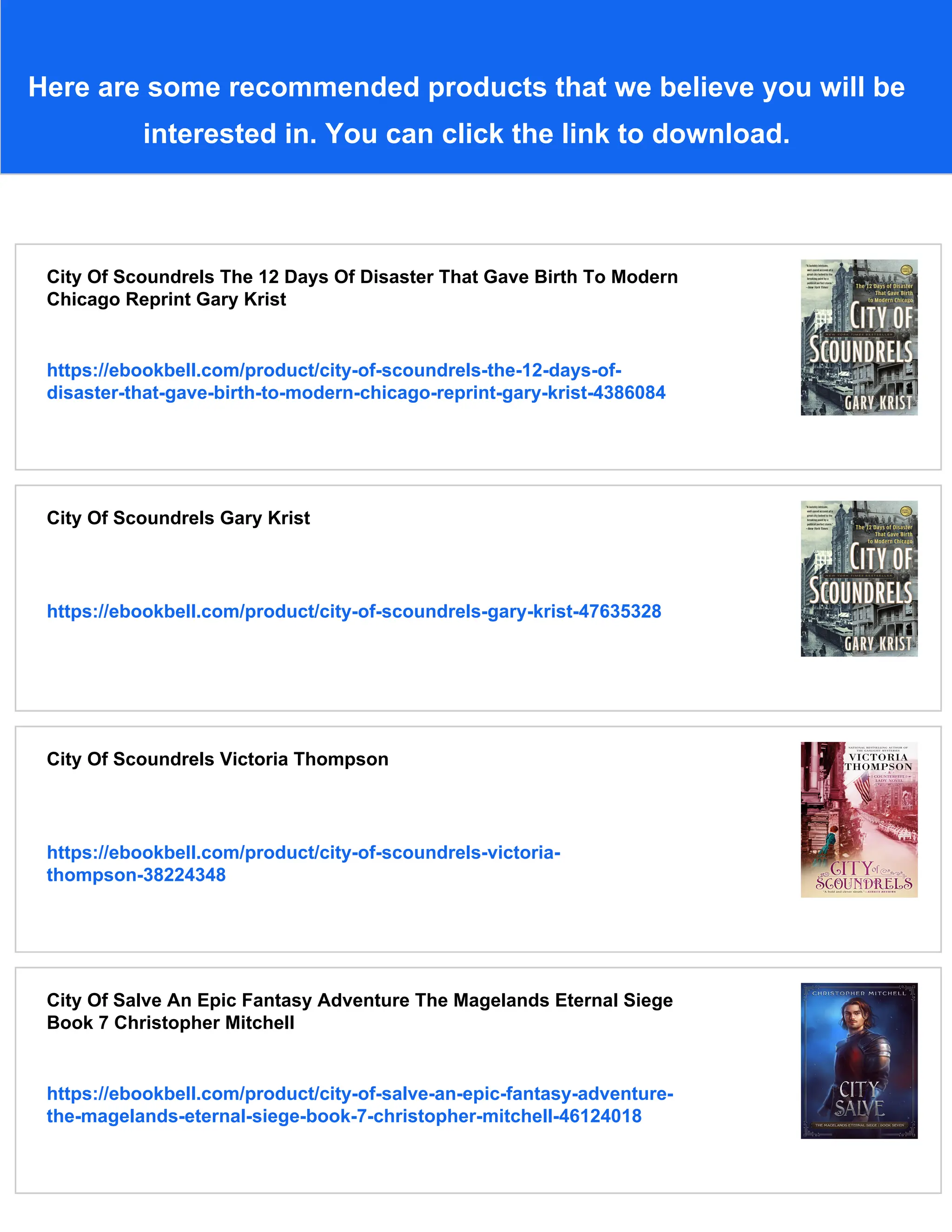 City Of Scoundrels The 12 Days Of Disaster That Gave Birth To Modern ...
