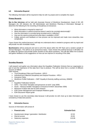 CIPD - Management Report Proposal (Final) | DOC