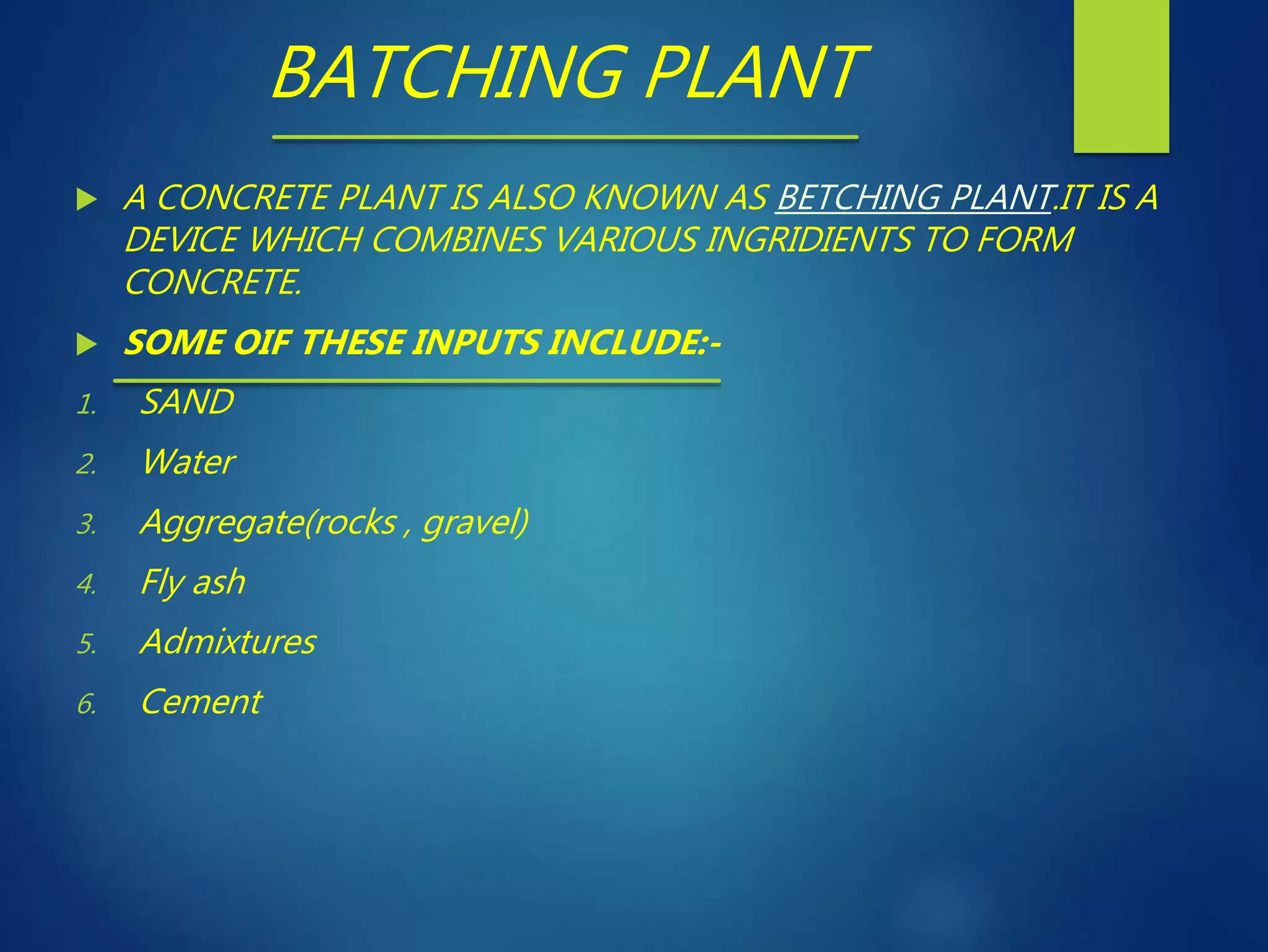 batching plant and hot mix plant presentation | PPTX