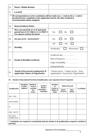 application format - lko HAL 2015 | PDF | Careers