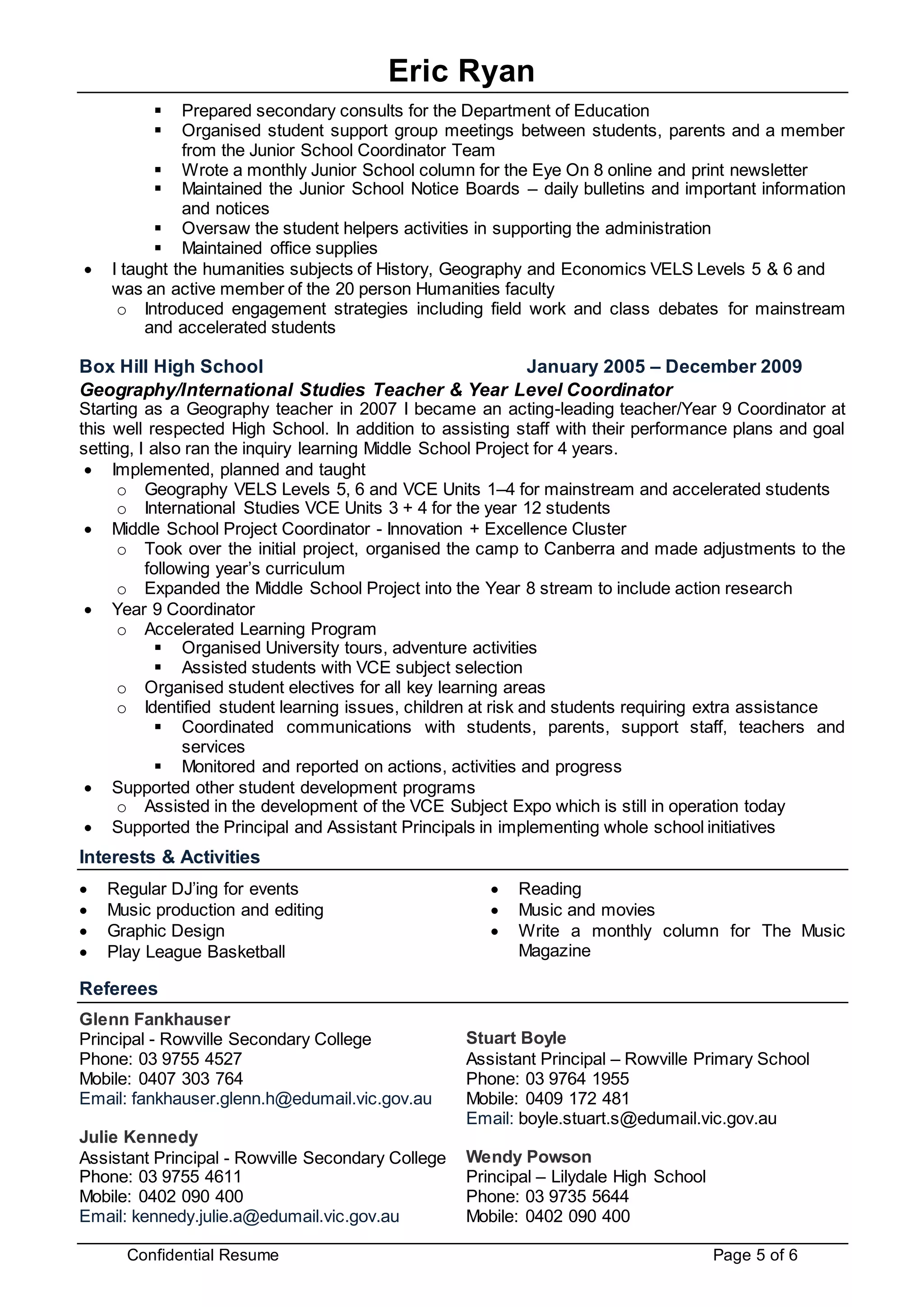 Eric Ryan CV 2015 | PDF