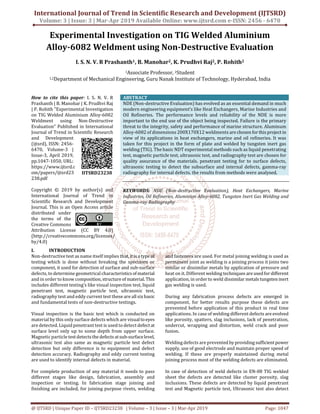 Experimental Investigation on TIG Welded Aluminium Alloy 6082 Weldment ...