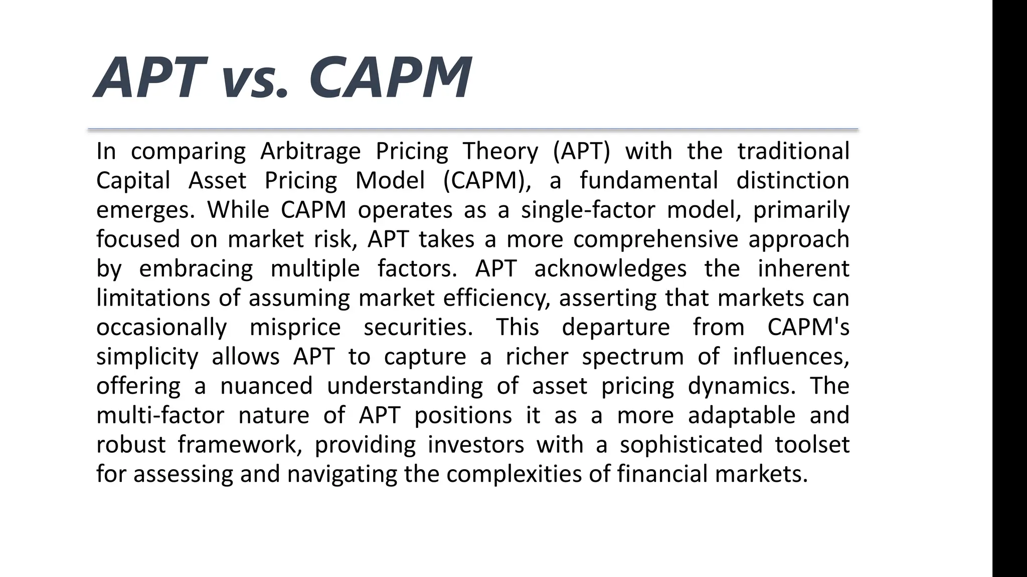 A PRESENTATION ON ARBITRAGE PRICING THEORY | PPTX