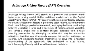 A PRESENTATION ON ARBITRAGE PRICING THEORY | PPTX