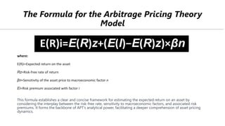 A PRESENTATION ON ARBITRAGE PRICING THEORY | PPTX | Stocks and Bonds ...