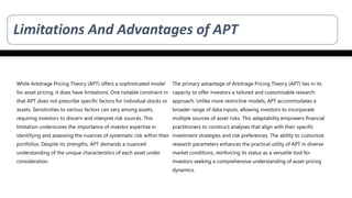 A PRESENTATION ON ARBITRAGE PRICING THEORY | PPTX