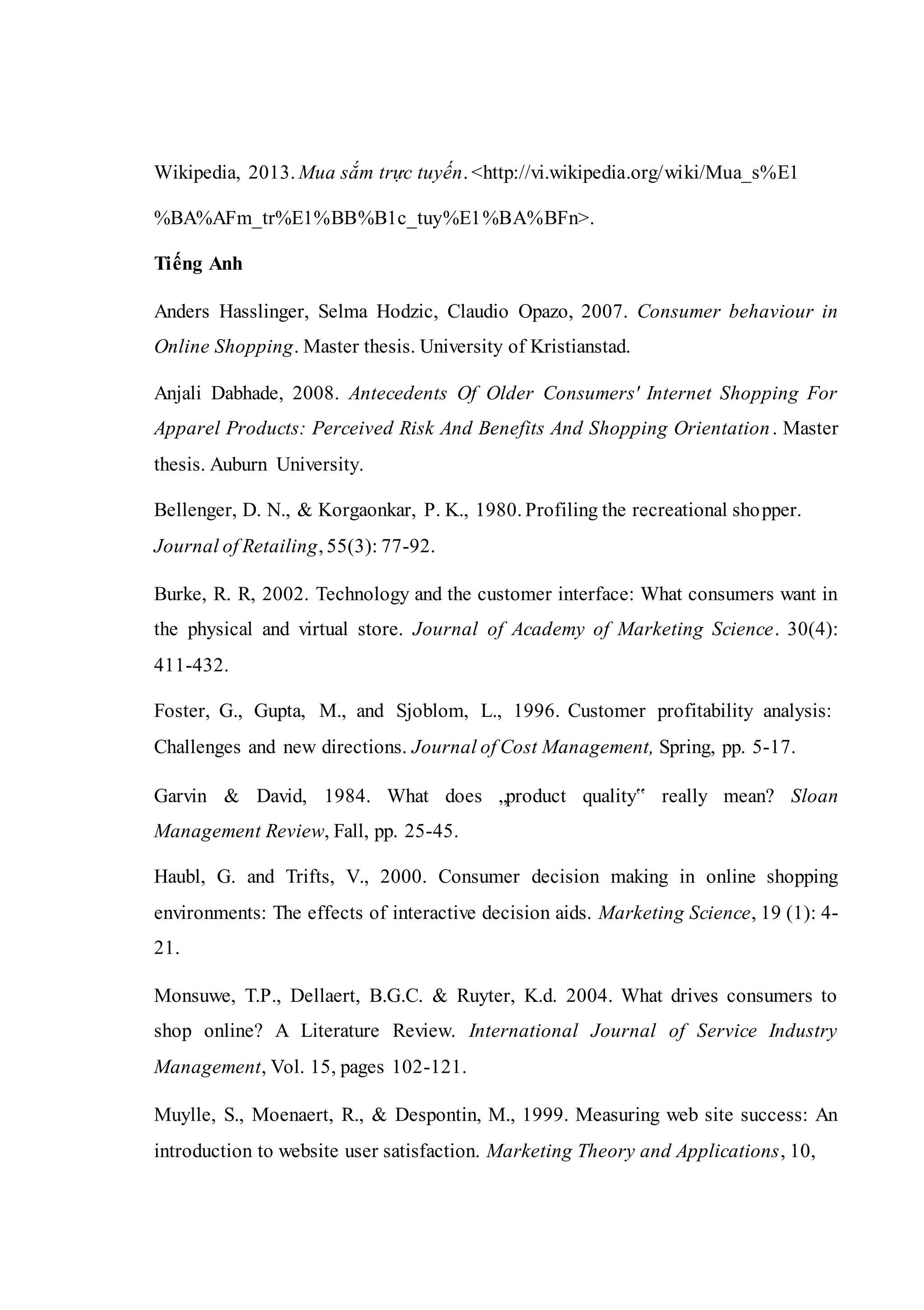 Luận văn: Nghiên cứu các yếu tố ảnh hưởng đến quyết định mua sắm trực ...