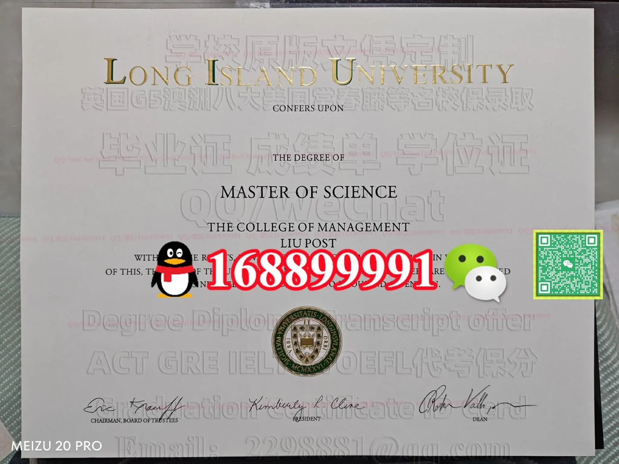 Long Island University degree offer diploma Transcript | PDF