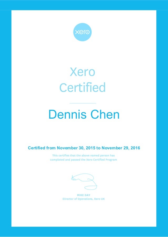 XERO Certificate Advisor