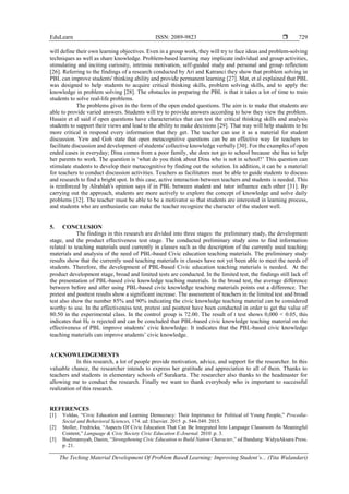 The Teaching Material Development of Problem Based Learning: Improving ...