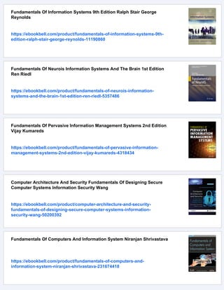 Fundamentals Of Information Systems 6th Edition Ralph Stair George ...