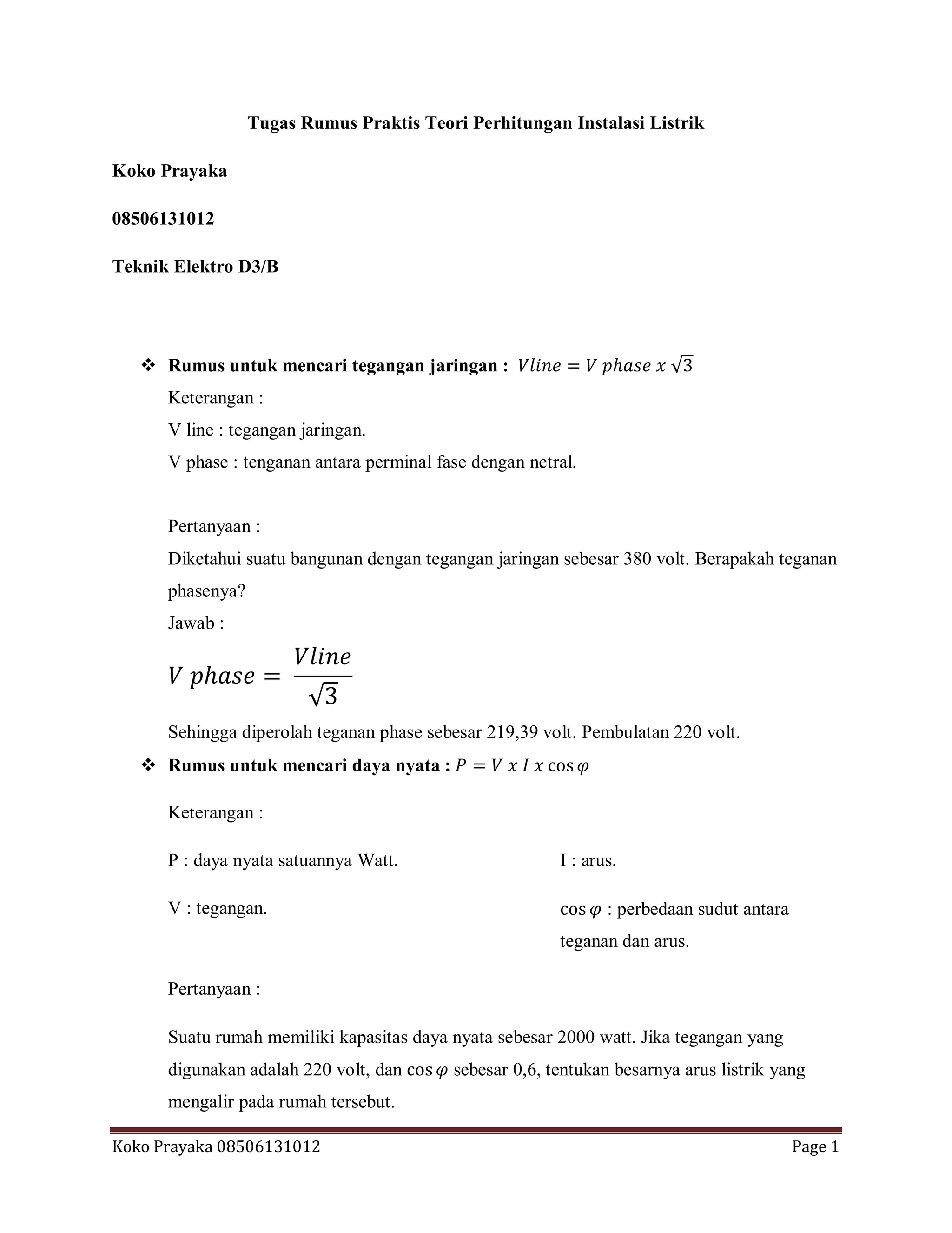 229716643 kumpulan-rumus-instalasi-listrik | PDF