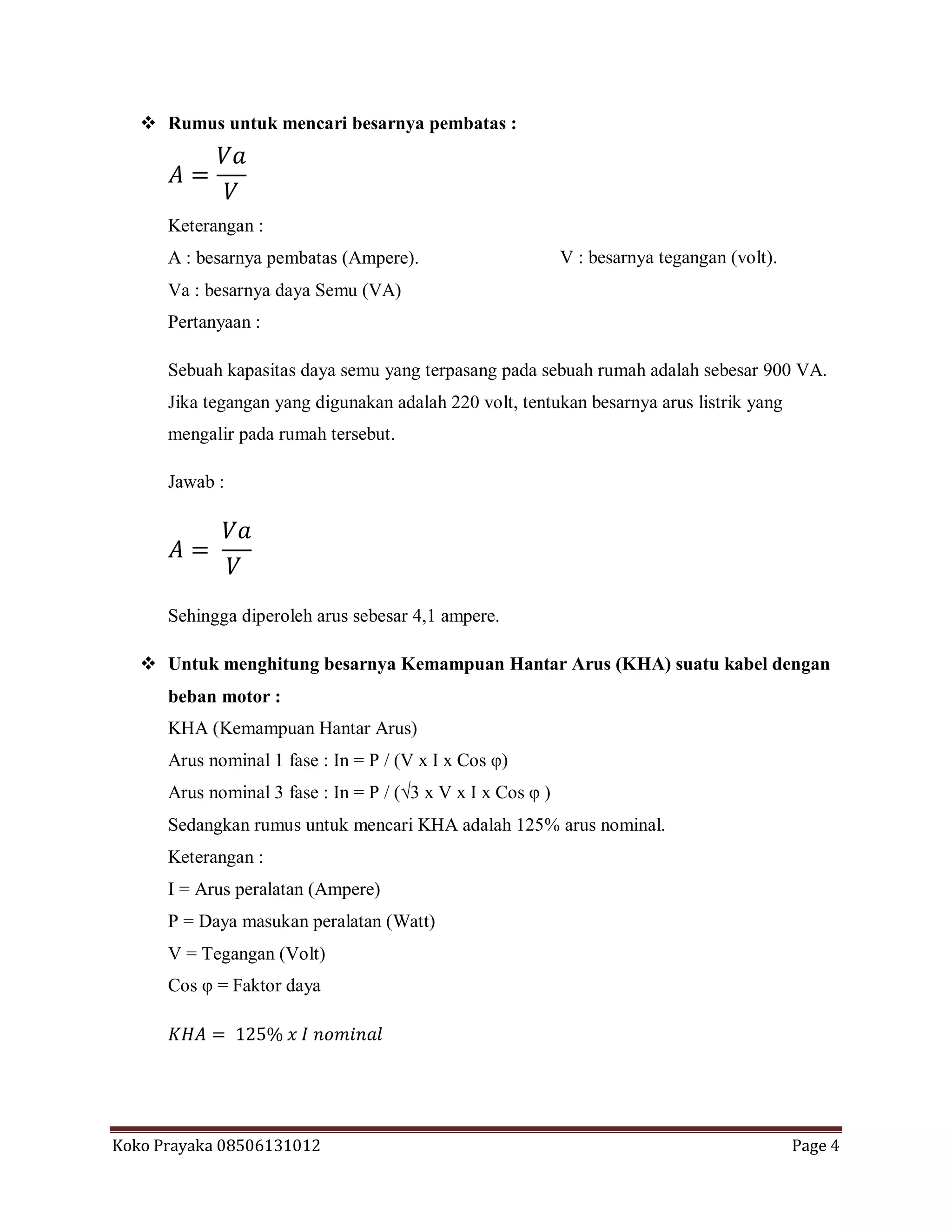 229716643 kumpulan-rumus-instalasi-listrik | PDF