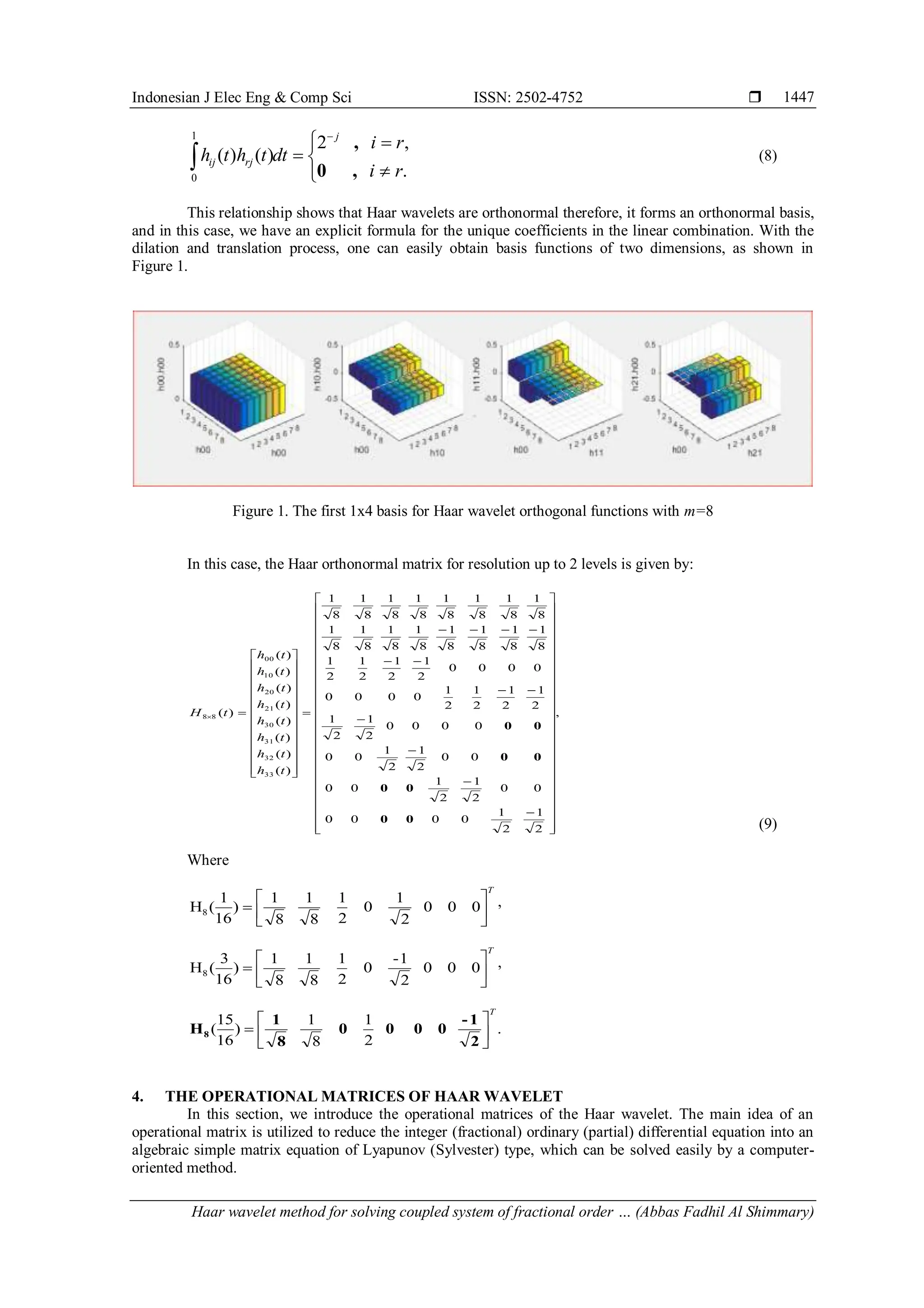 Haar Wavelet Method For Solving Coupled System Of Fractional Order Partial Differential