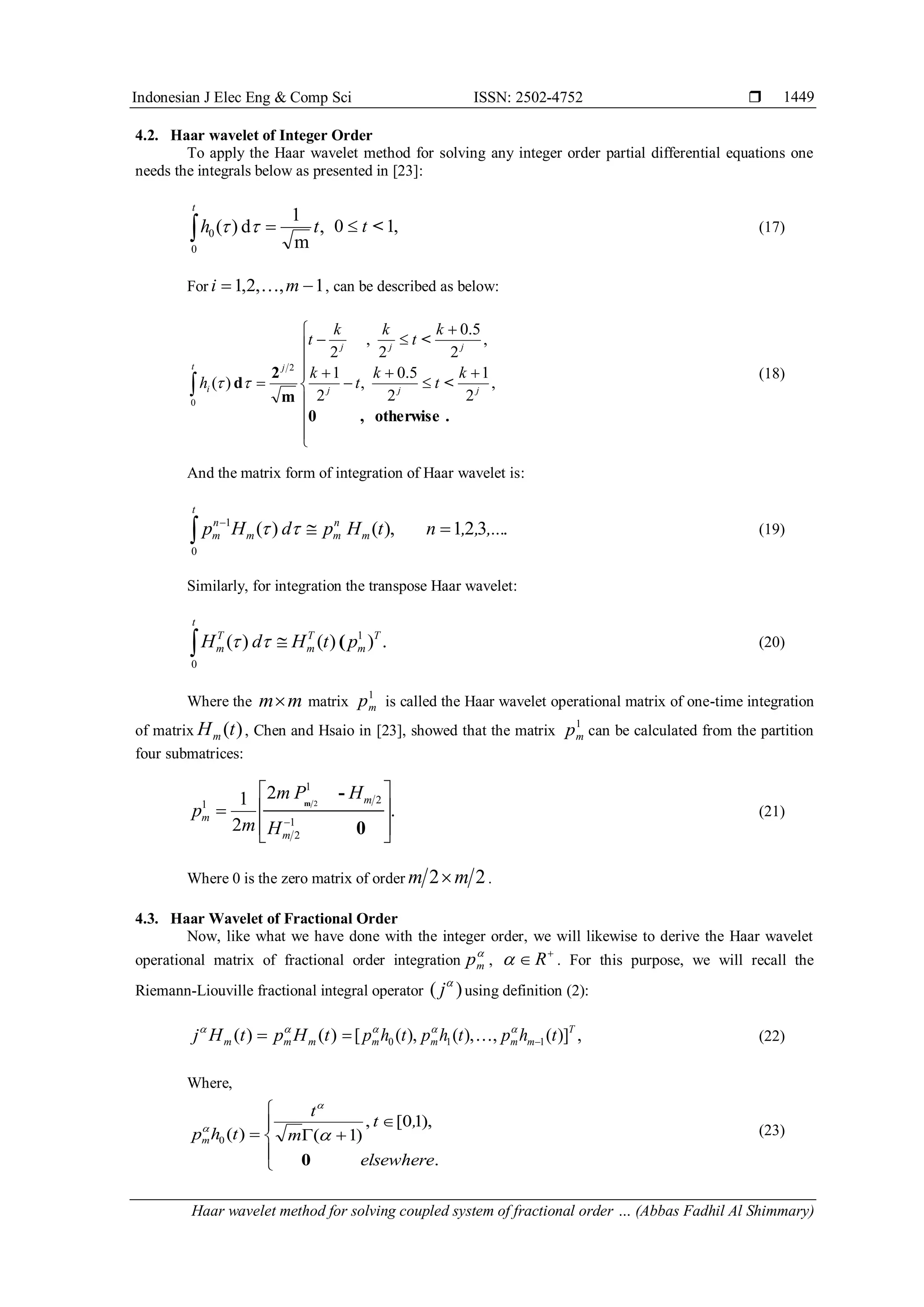 Haar Wavelet Method For Solving Coupled System Of Fractional Order Partial Differential