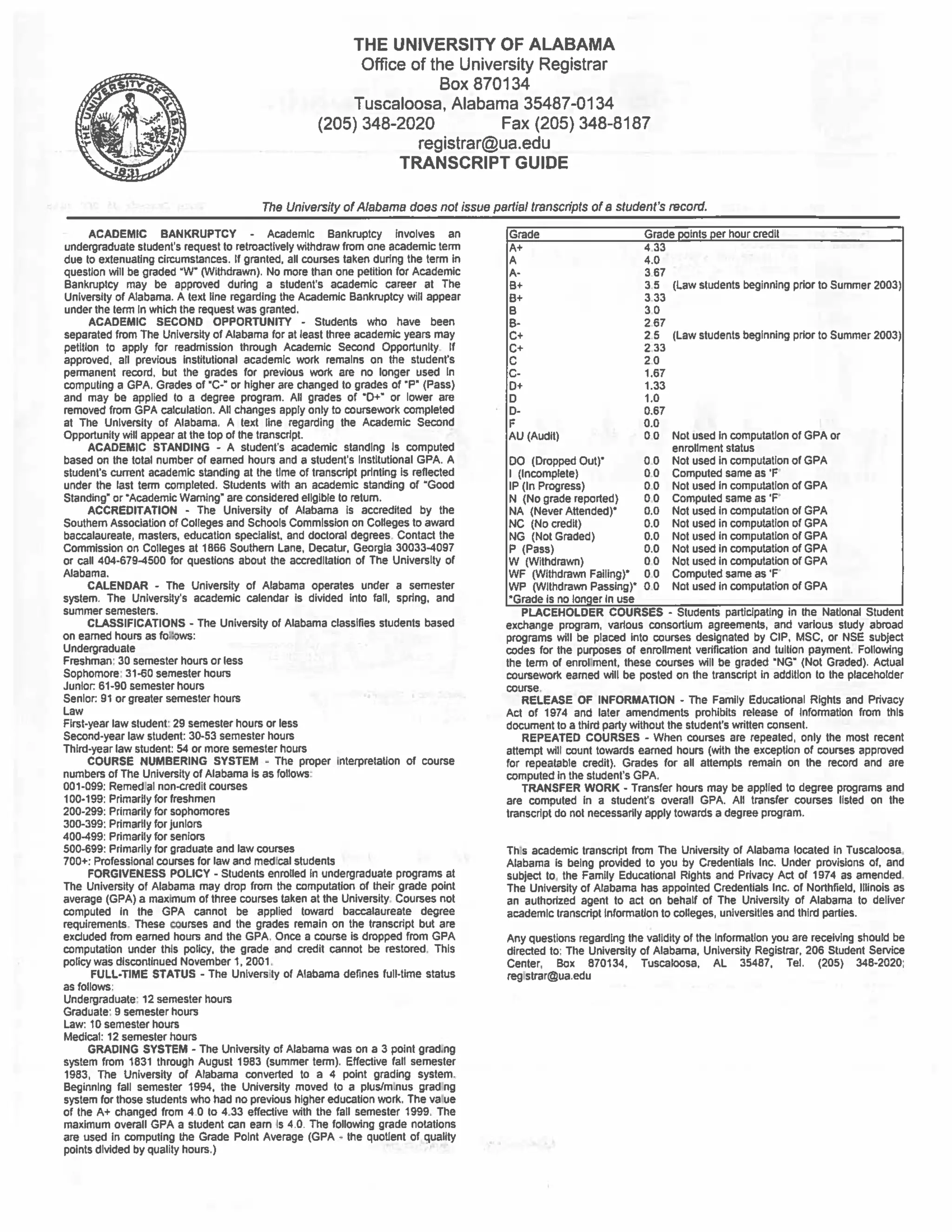 College Transcript | PDF