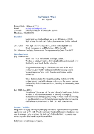 CV (1) | DOCX | Business | Business and Finance