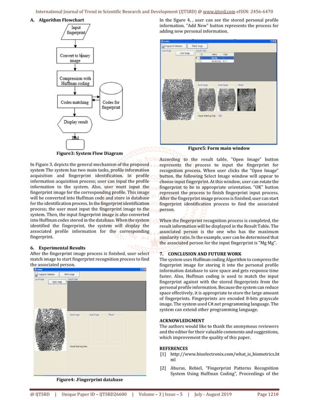 Identification Of Persons By Fingerprint Using Huffman Coding Algorithm