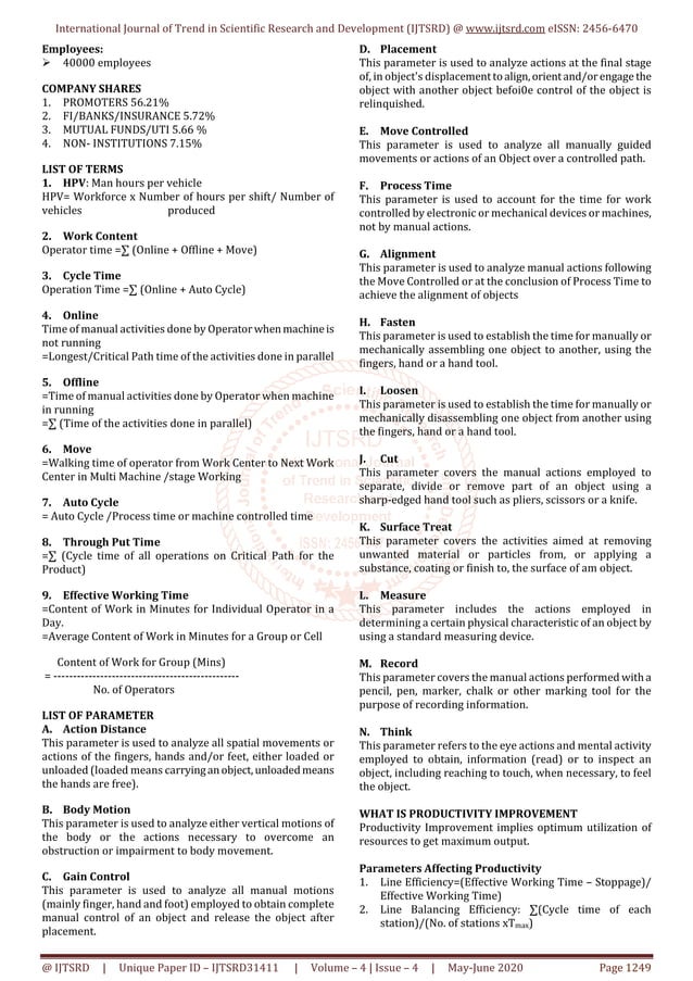 Project Report on Maynard Operation Sequence Technique | PDF