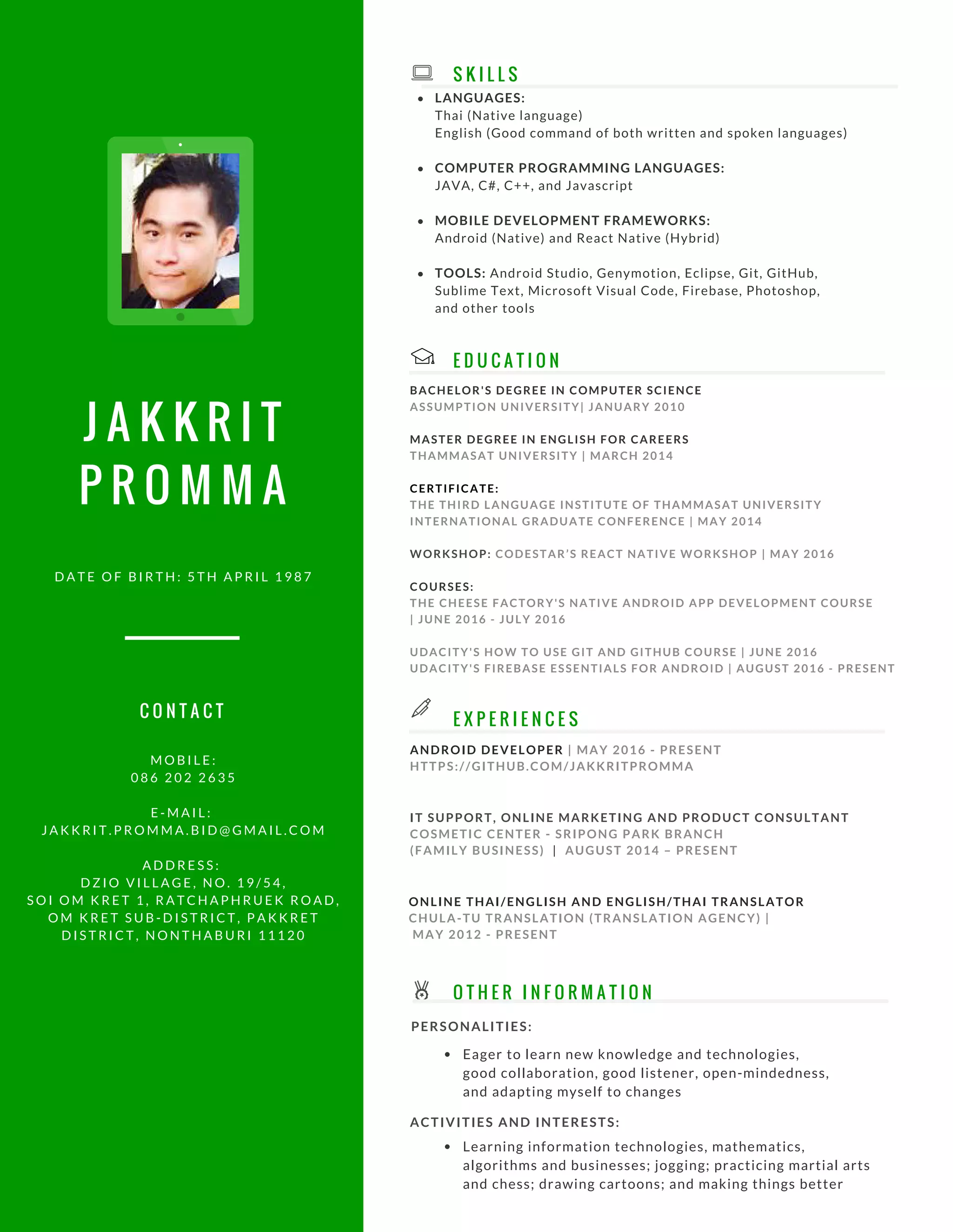 Jakkrit PrommaResume09 | PDF