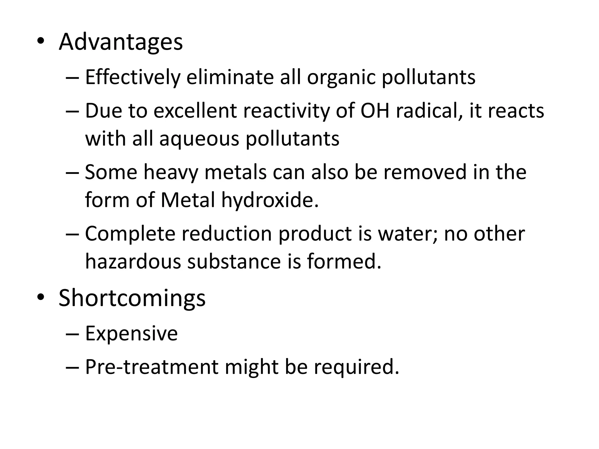 Wastewater Management using Photo-Fenton Oxidation | PPTX