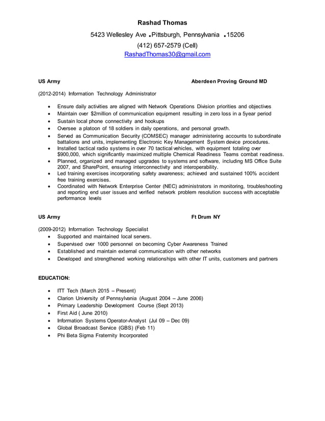 R Thomas resume | PDF