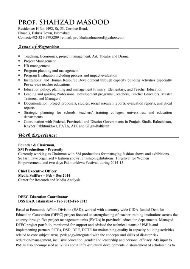 Prof. Shahzad CV | DOC