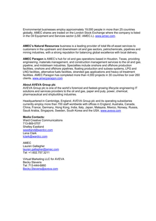 AMEC Paragon Receives AVEVA award for Engineering Excellence-Final ...