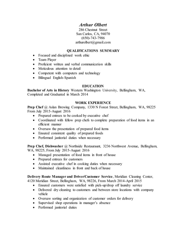 Arthur's Resume 2016 | PDF