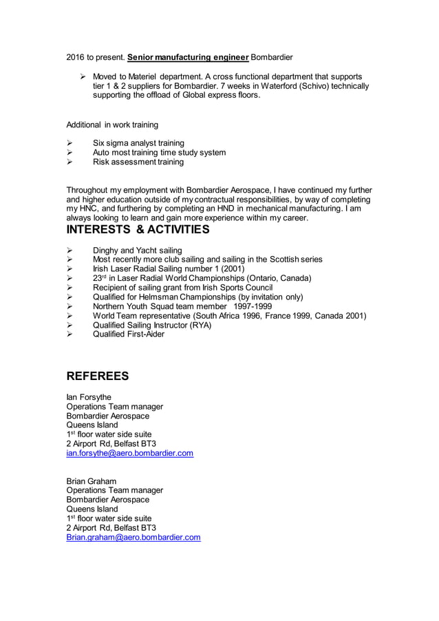 Ian Doig CV 2016 | PDF