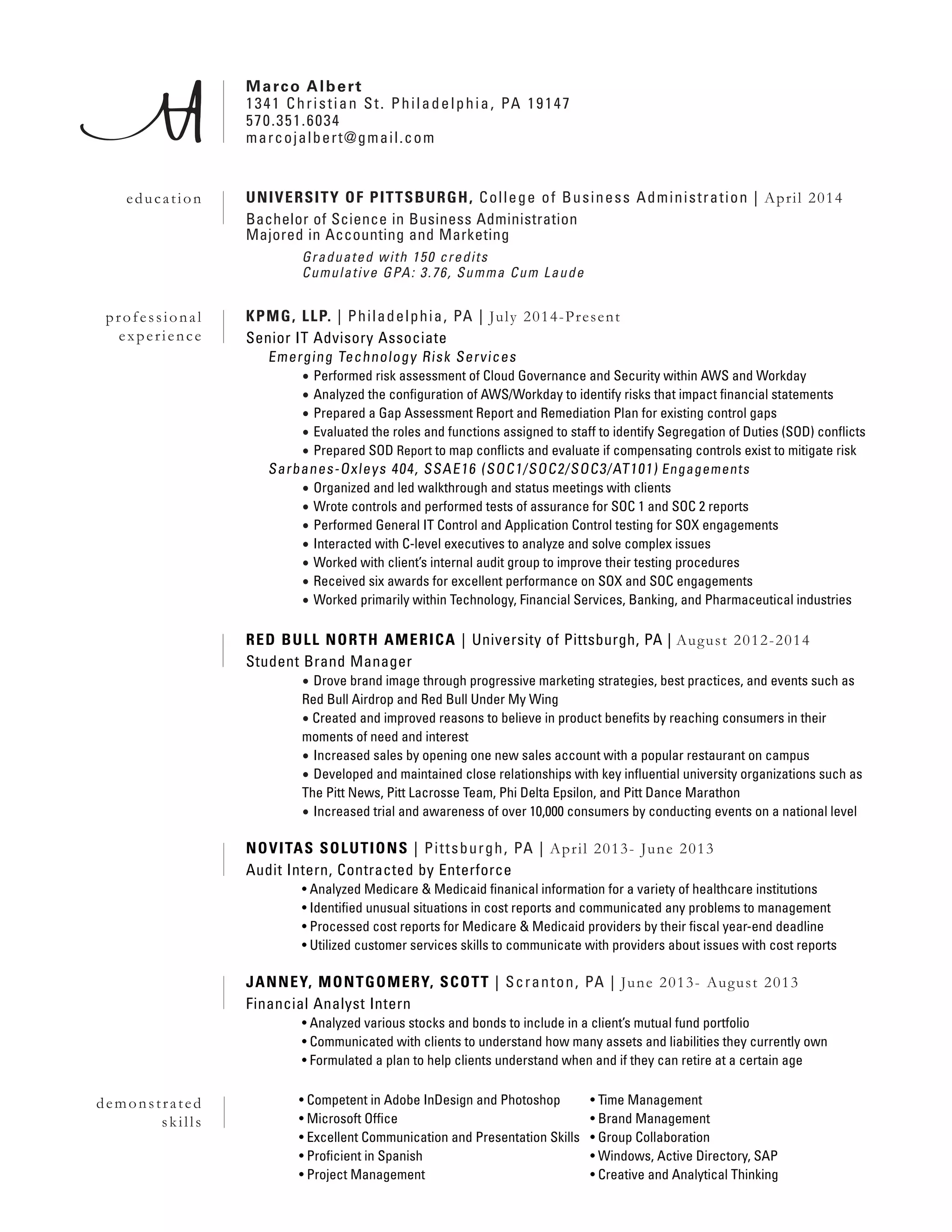 Marco Albert_Resume_2016 | PDF