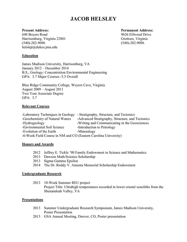 Jacob Helsley Resume | PDF