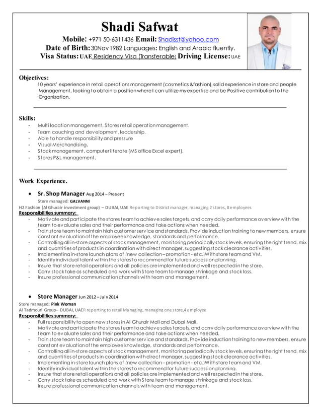 Resume of Shadi Safwar | PDF