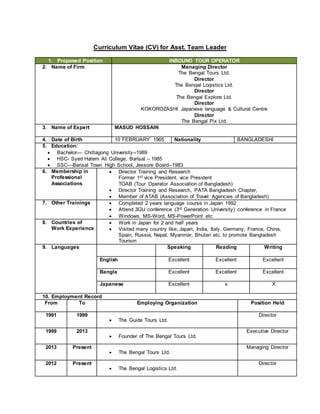 Masud Hossain (Inbound Operator) | DOCX