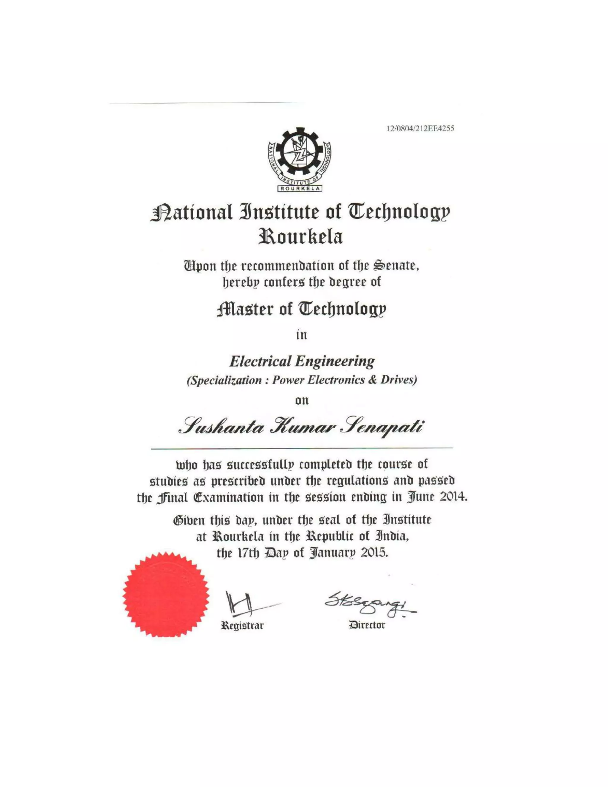 MTech Certifct. | PDF