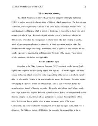 Ethics Awareness Inventory (paper) | DOCX