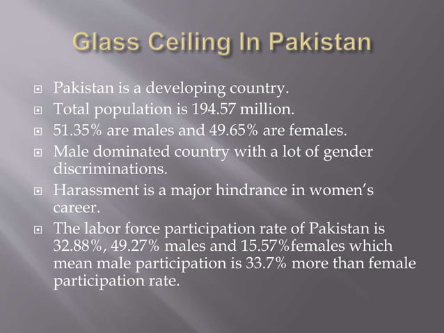 GLASS CEILING EFFECT IN PAKISTAN | PPTX | Careers
