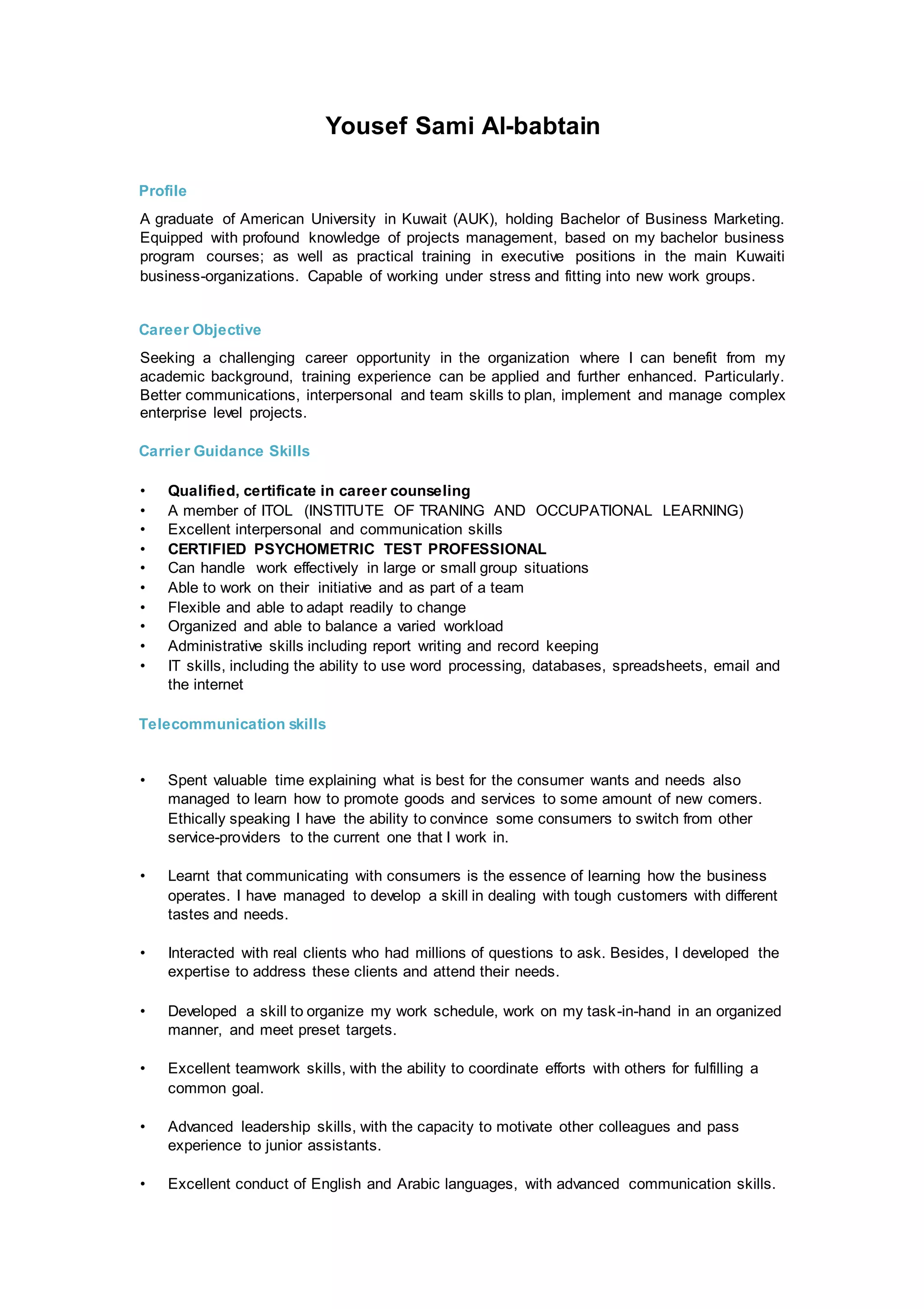 yousef sami albabtain CV Linkedin Version | DOCX