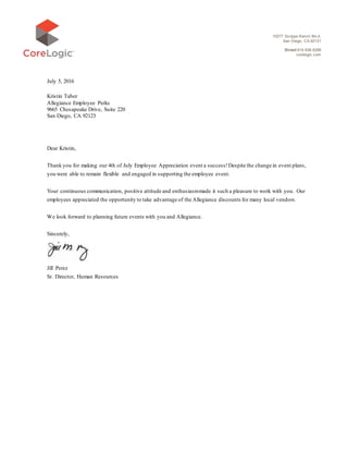 CoreLogic Letter of Recommendation | DOCX