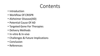 CRISPR-Cas9 technology in Developing Alzheimer Disease Therapeutics:Review | PPT