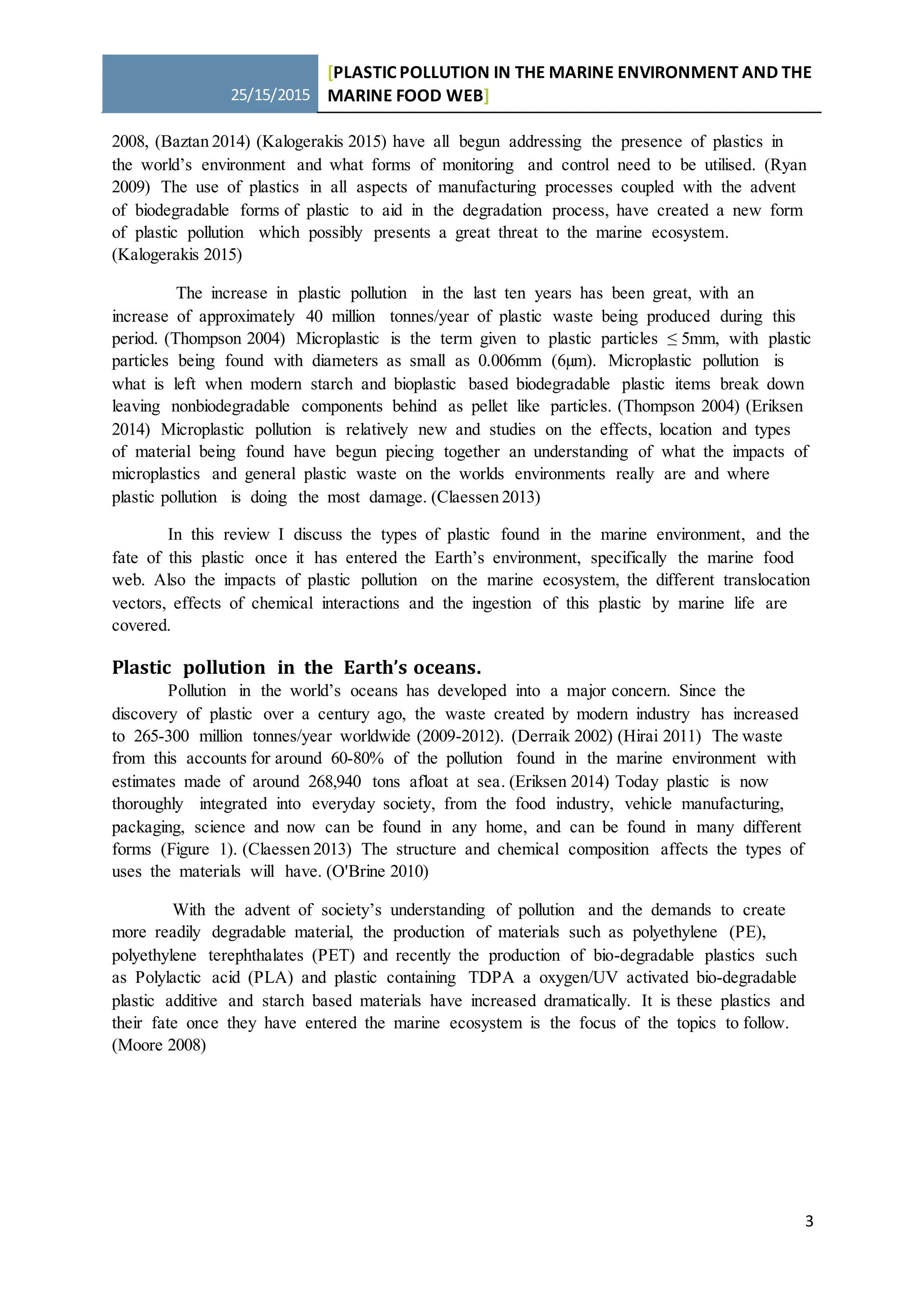 Plastic pollution in the marine environment and the marine food web | DOCX