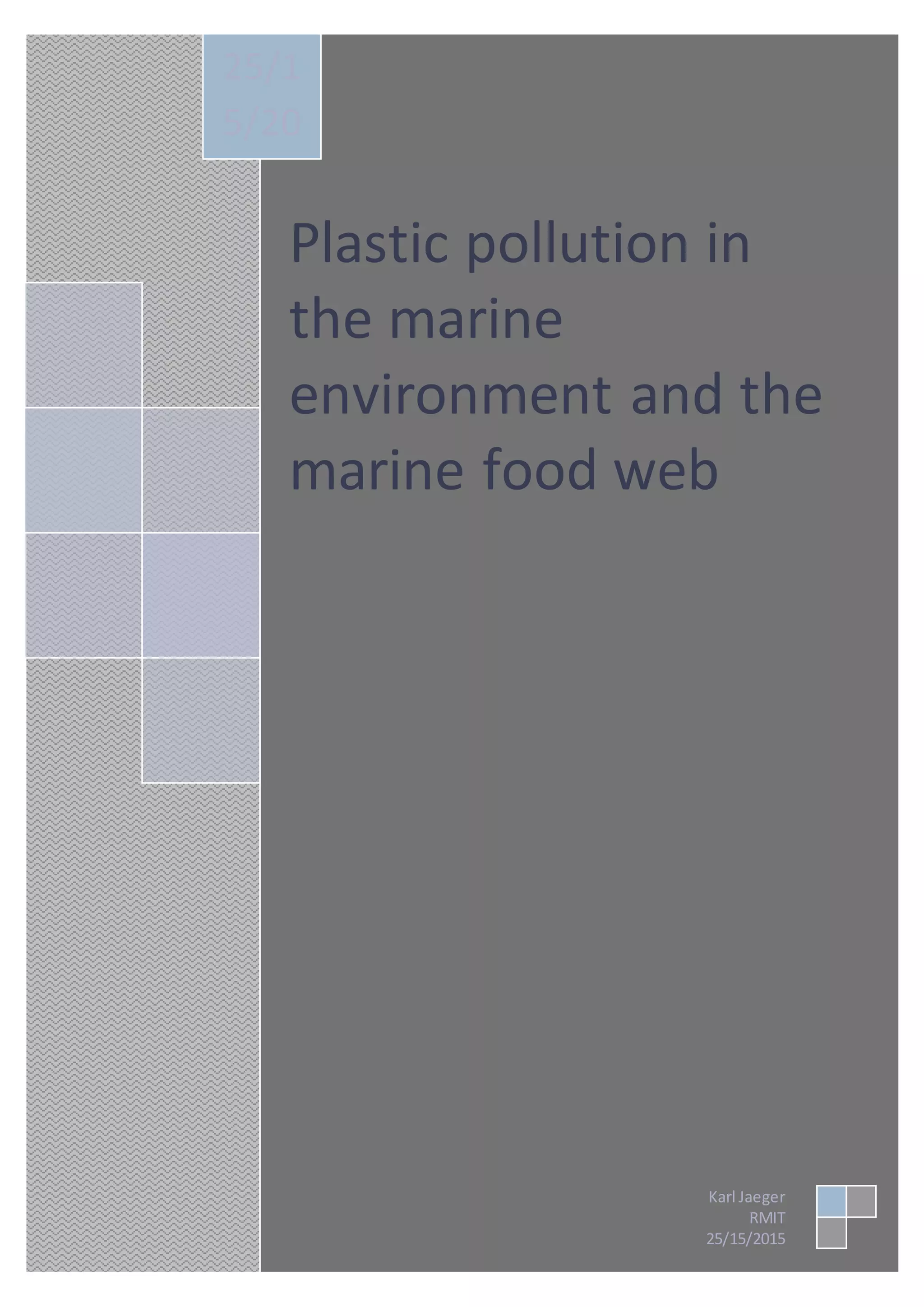 Plastic pollution in the marine environment and the marine food web | PDF
