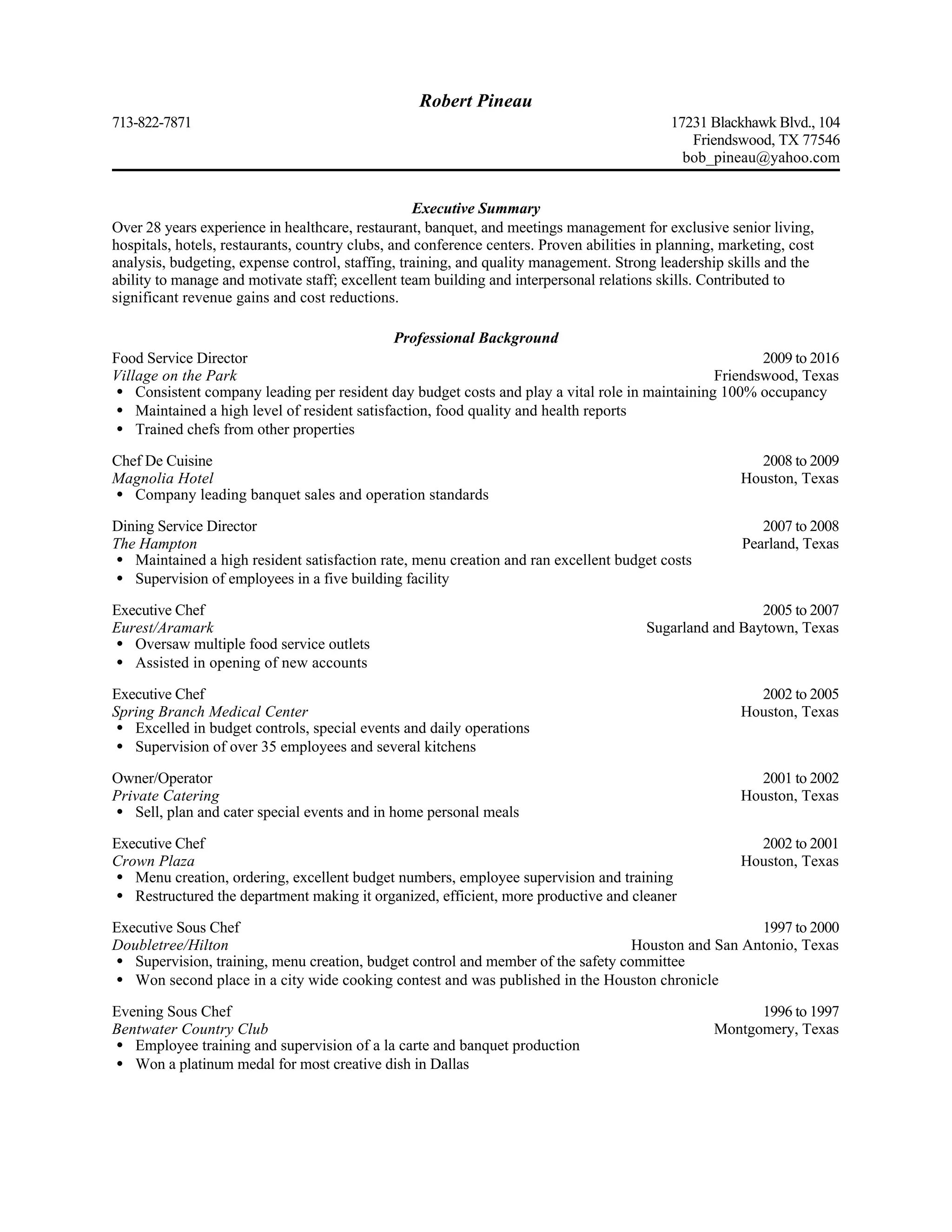 My Resume | PDF | Bars & Restaurants | Attractions