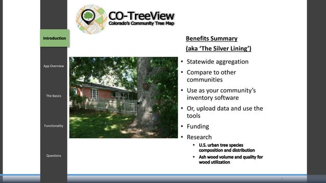CO-TreeView: The First Statewide Online Urban Tree Inventory ...