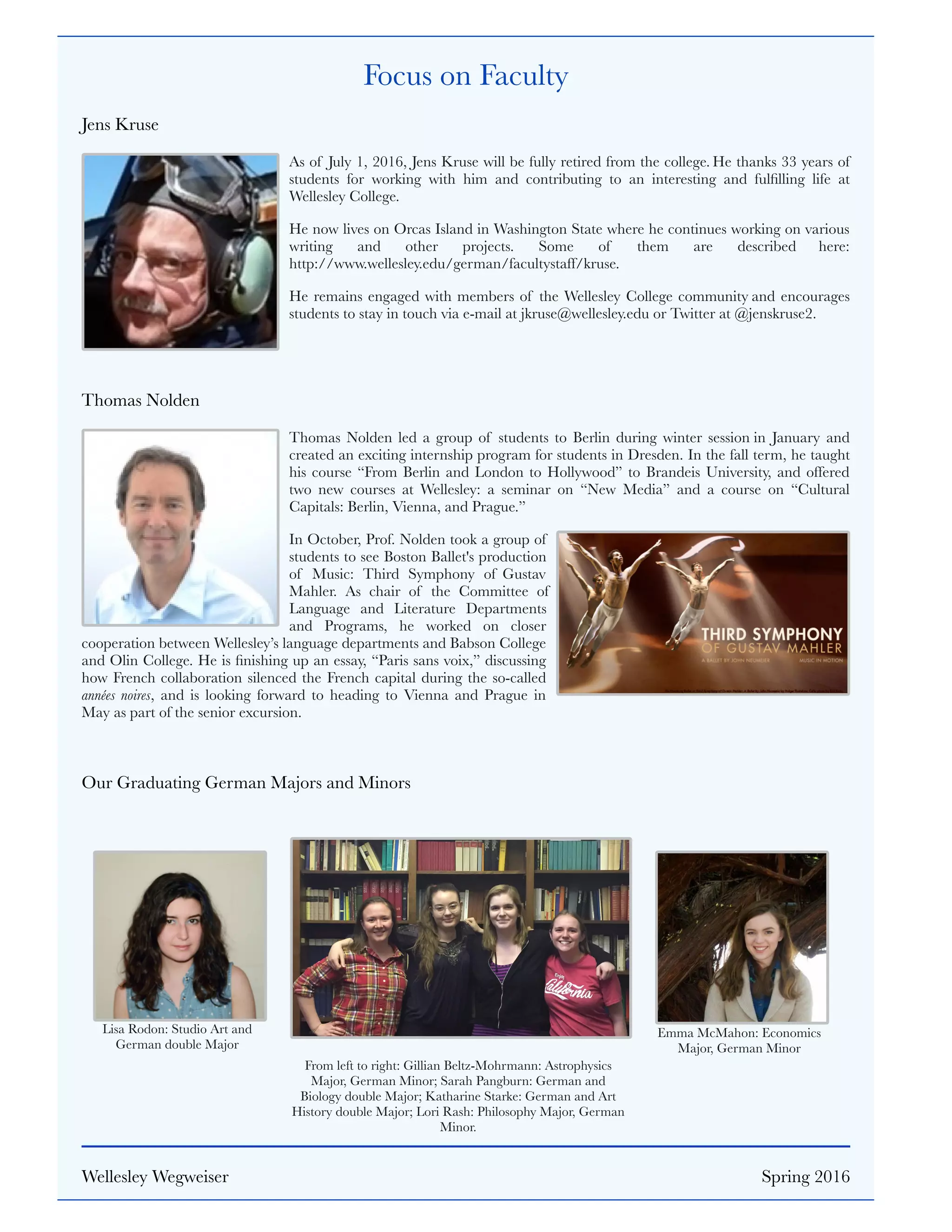 Wellesley's German Department Newsletter | PDF