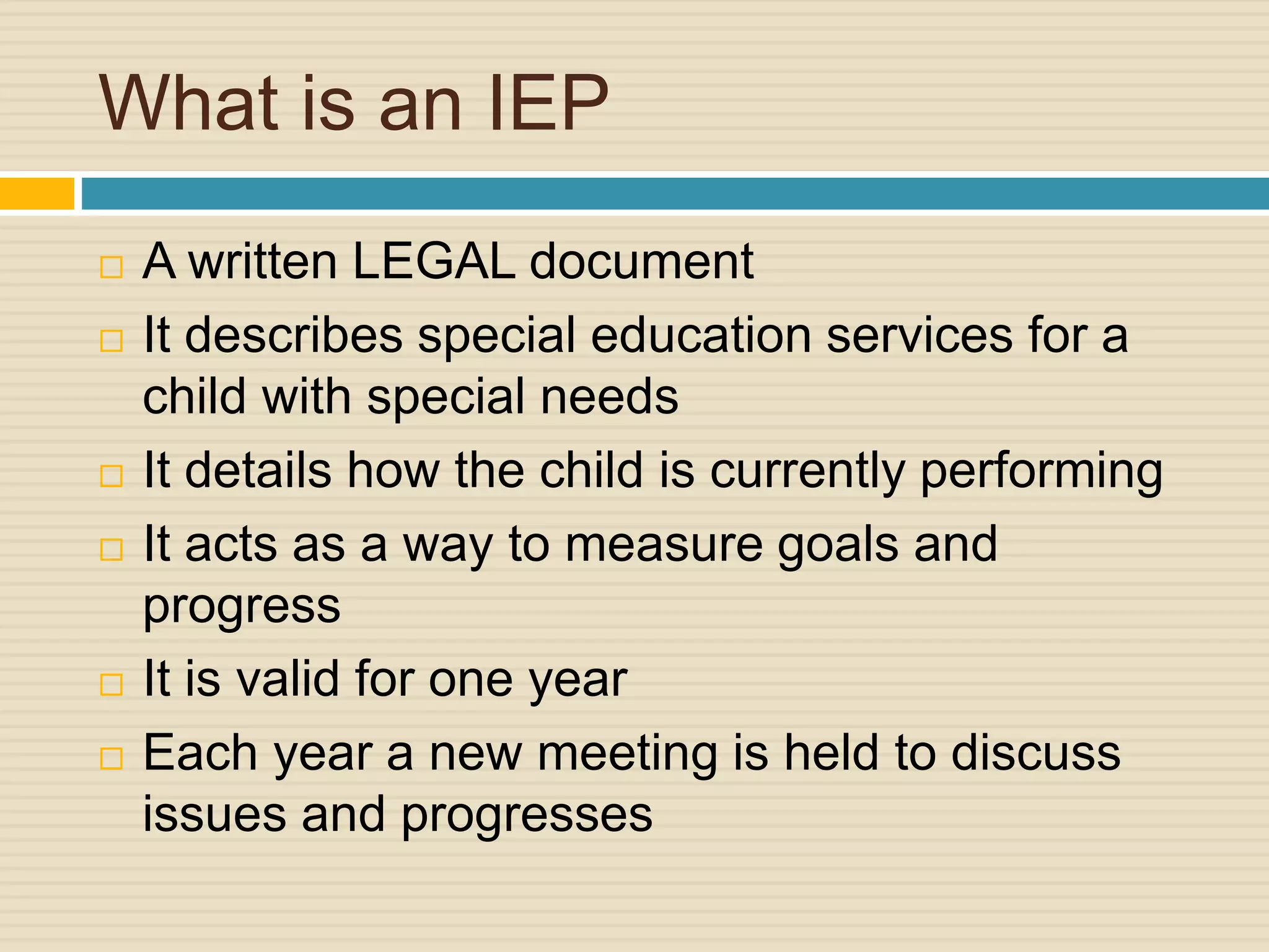 The Basics of an IEP | PPTX