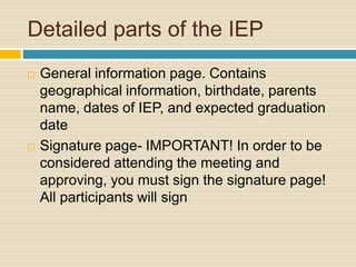 The Basics of an IEP | PPTX