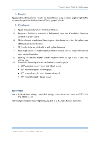 ANALYSING SPEED PROFILE OF DIFFERENT VEHICLES | PDF