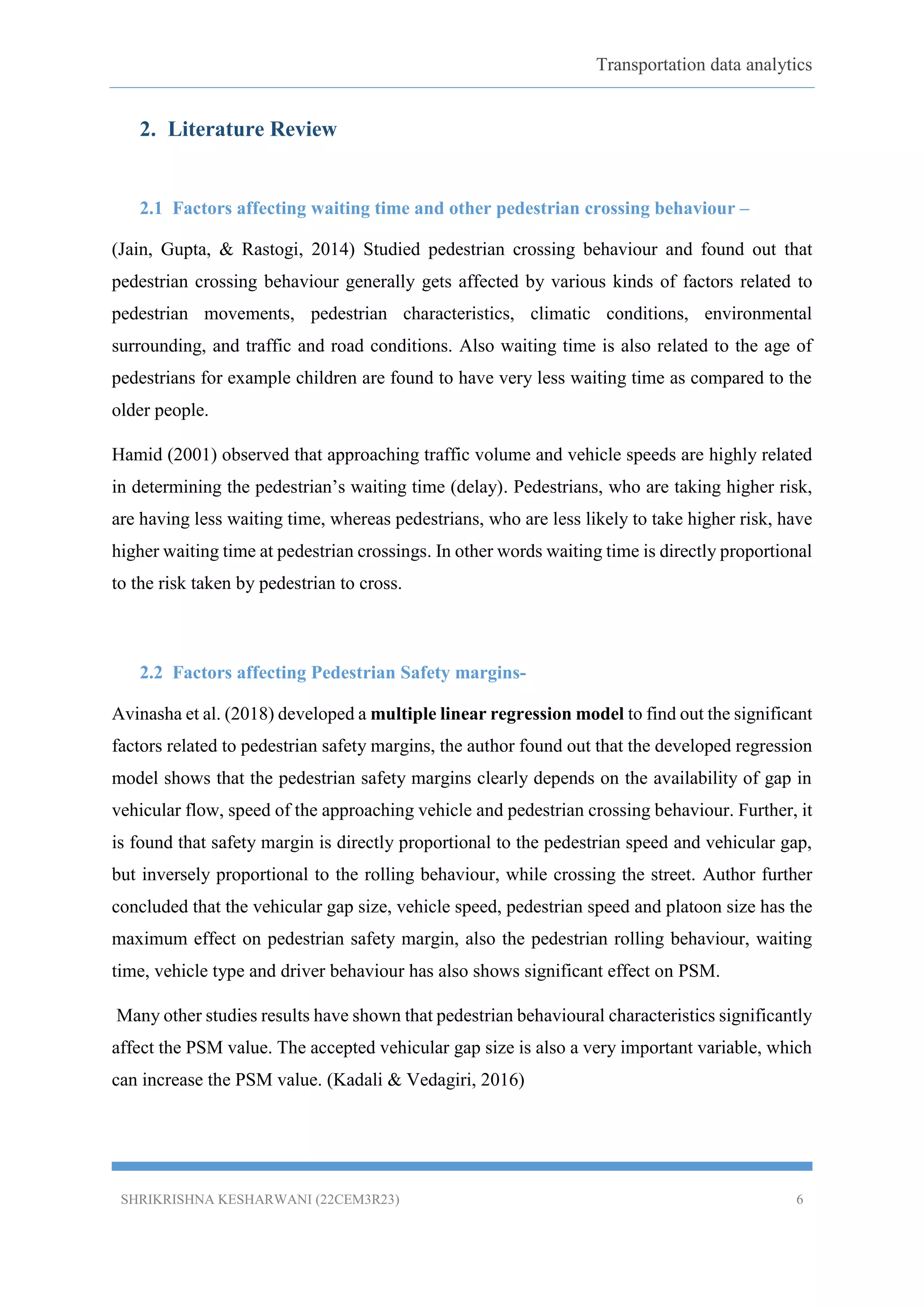 Evaluation of Pedestrian Safety and Road Crossing Behavior at Midblock ...